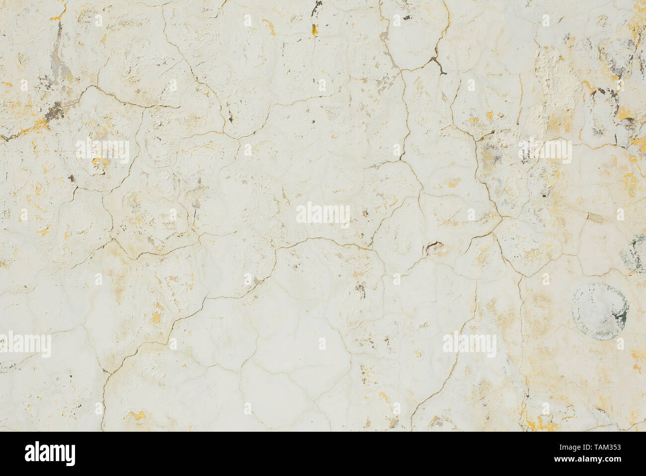 beige cracked background. Cracks on the white old dirty wall Stock ...