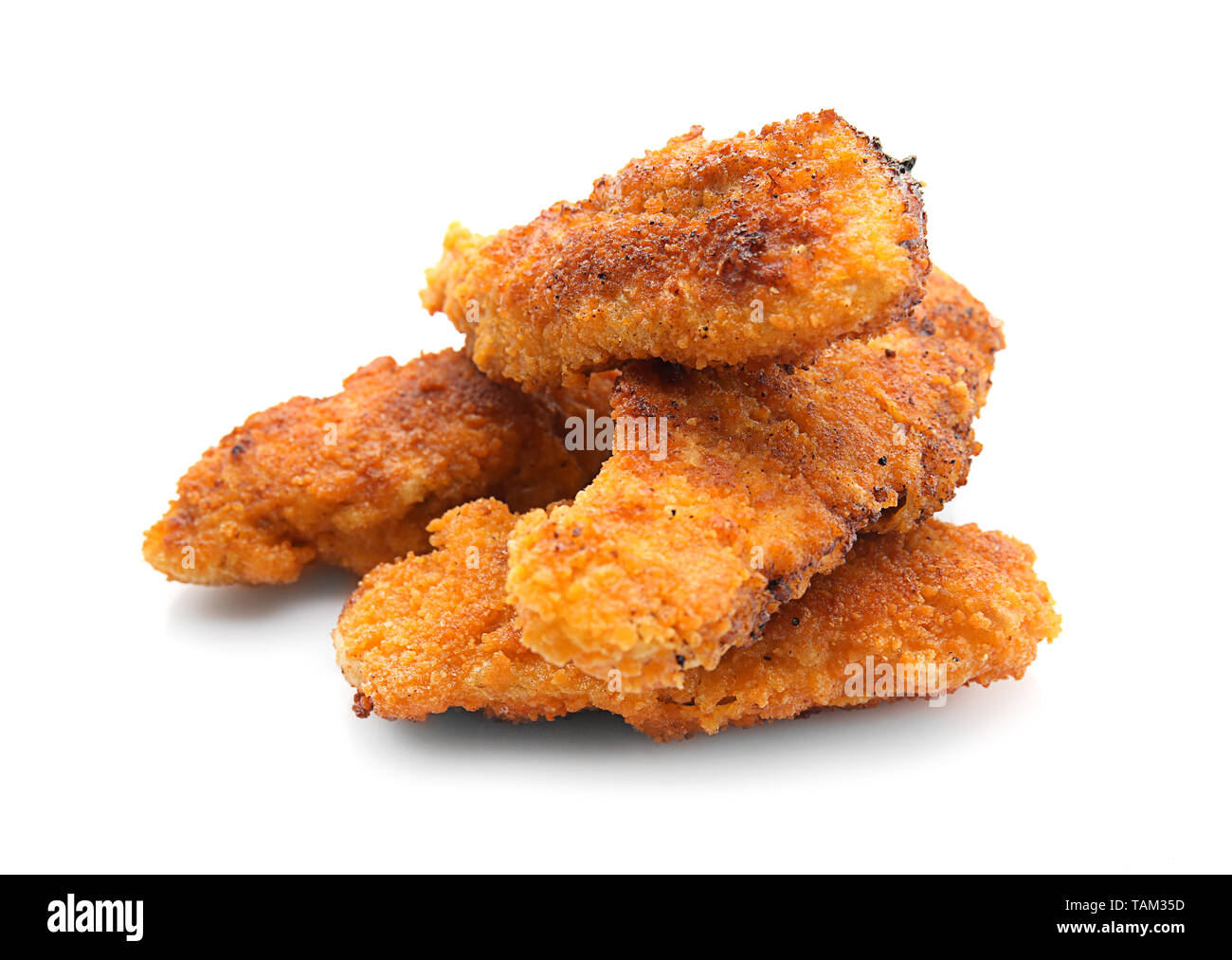 Tasty nuggets on white background Stock Photo - Alamy