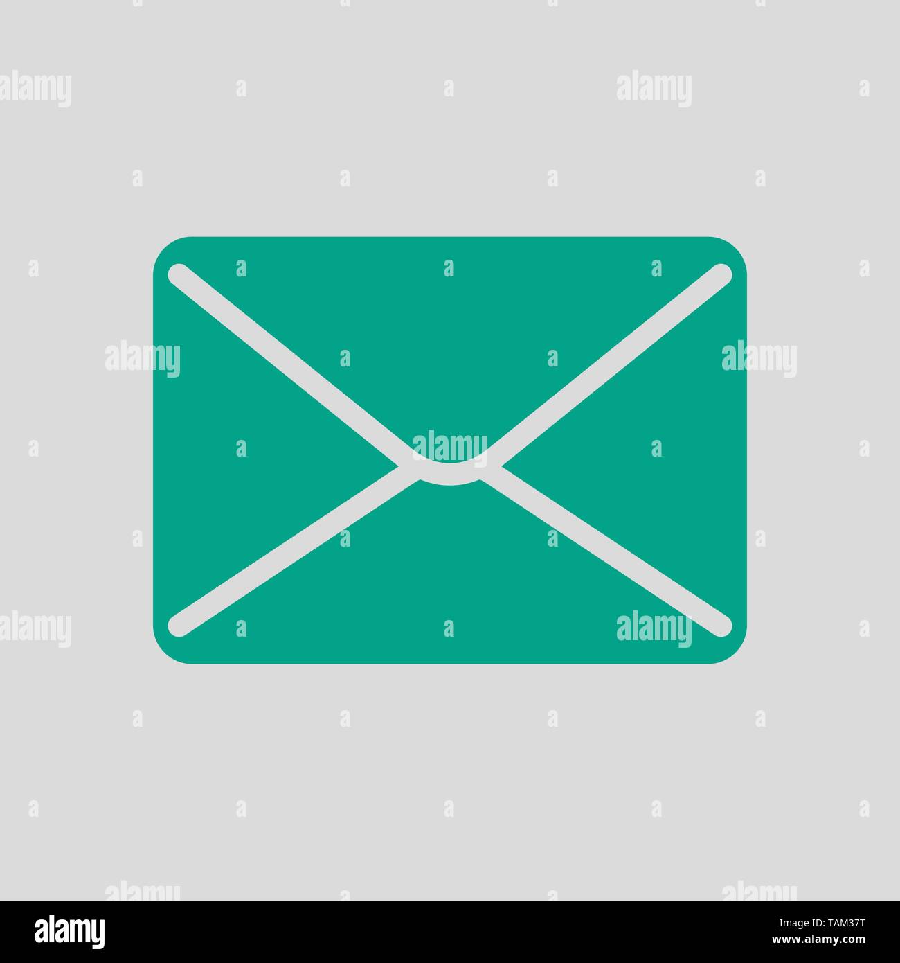 Mail Icon. Green on Gray Background. Vector Illustration Stock Vector ...