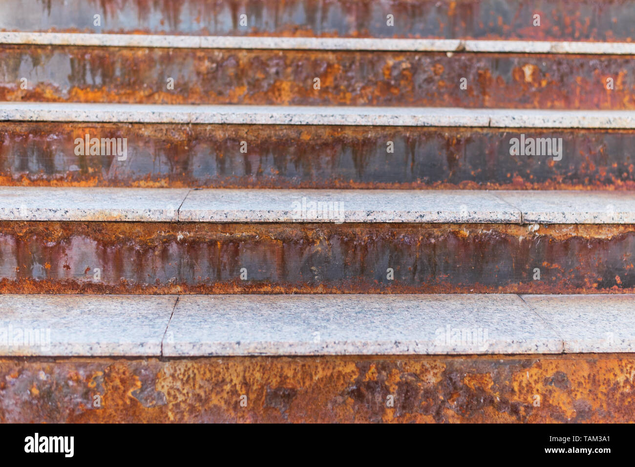 rusty staircase with streaks. Orange staircase Stock Photo - Alamy