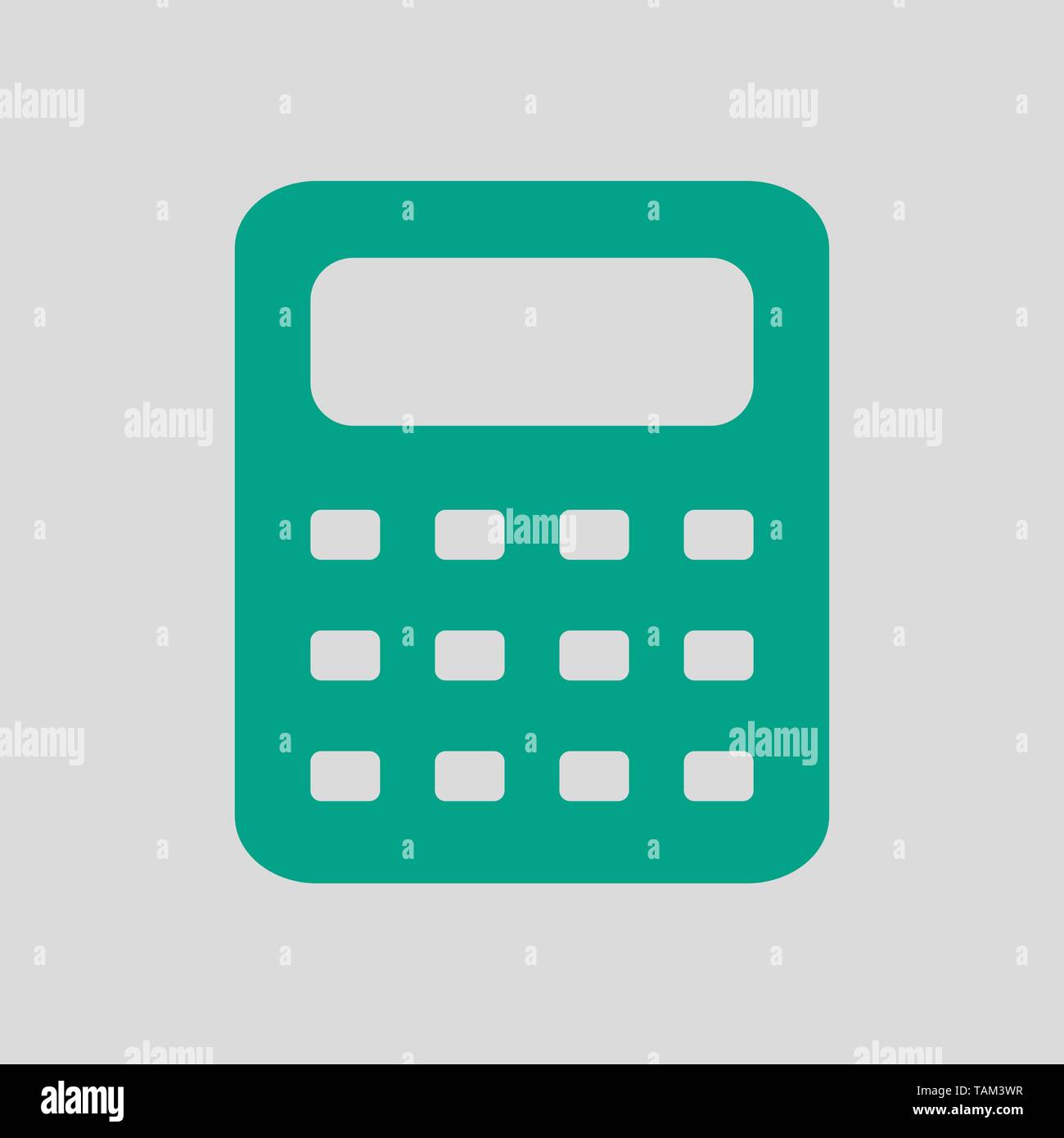 Calculator Icon. Green on Gray Background. Vector Illustration Stock ...