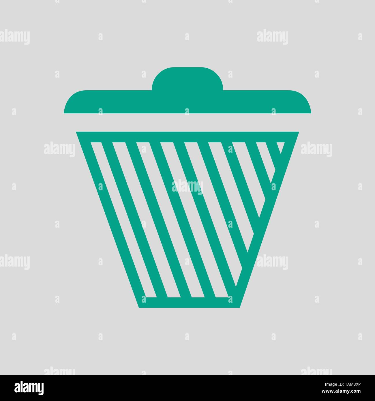 Trash Icon. Green on Gray Background. Vector Illustration Stock Vector ...