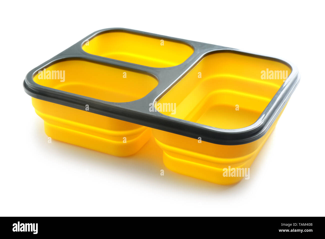Empty school lunch box on white background Stock Photo - Alamy