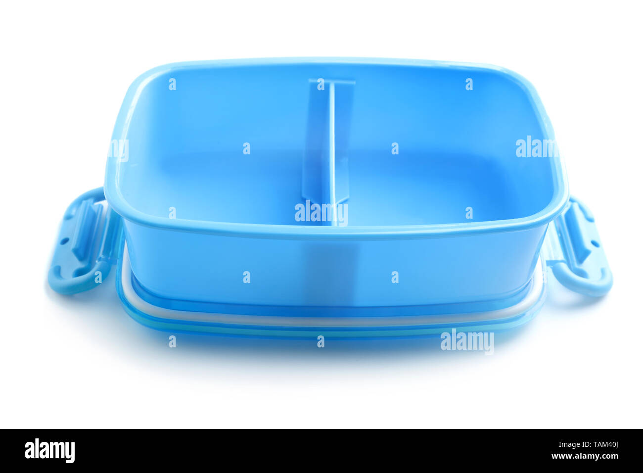 Empty school lunch box on white background Stock Photo - Alamy