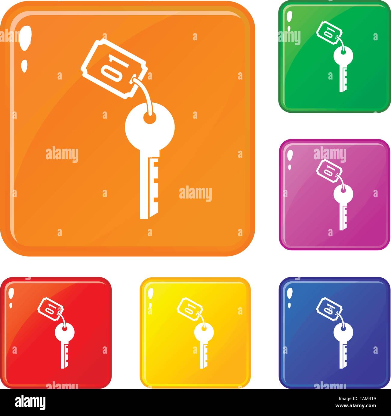 Hotel key icons set vector color Stock Vector Image & Art - Alamy