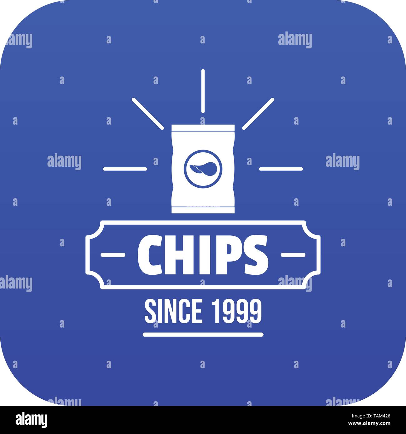 Chips icon blue vector Stock Vector Image & Art - Alamy