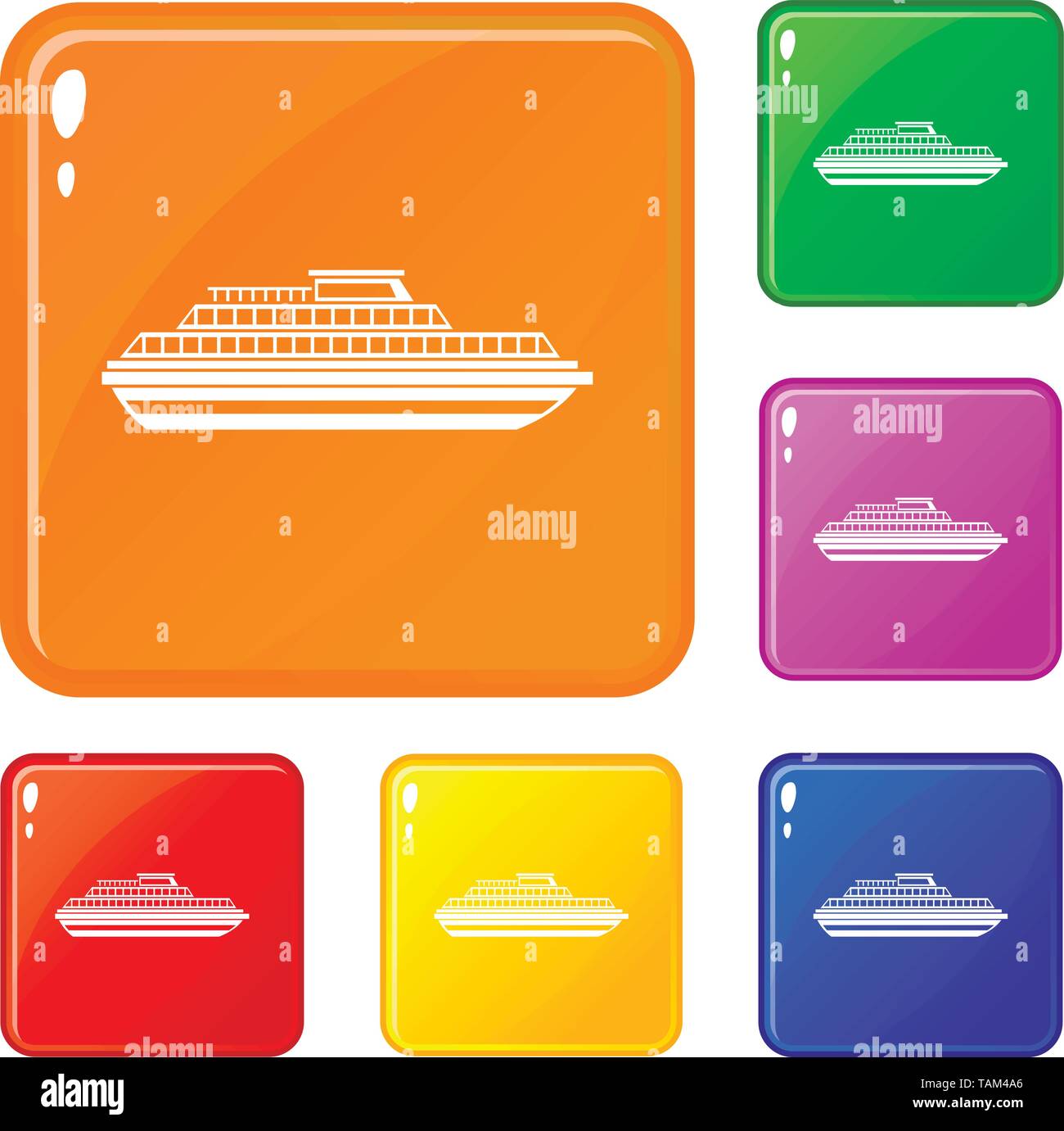 Cruise ship icons set vector color Stock Vector Image & Art - Alamy