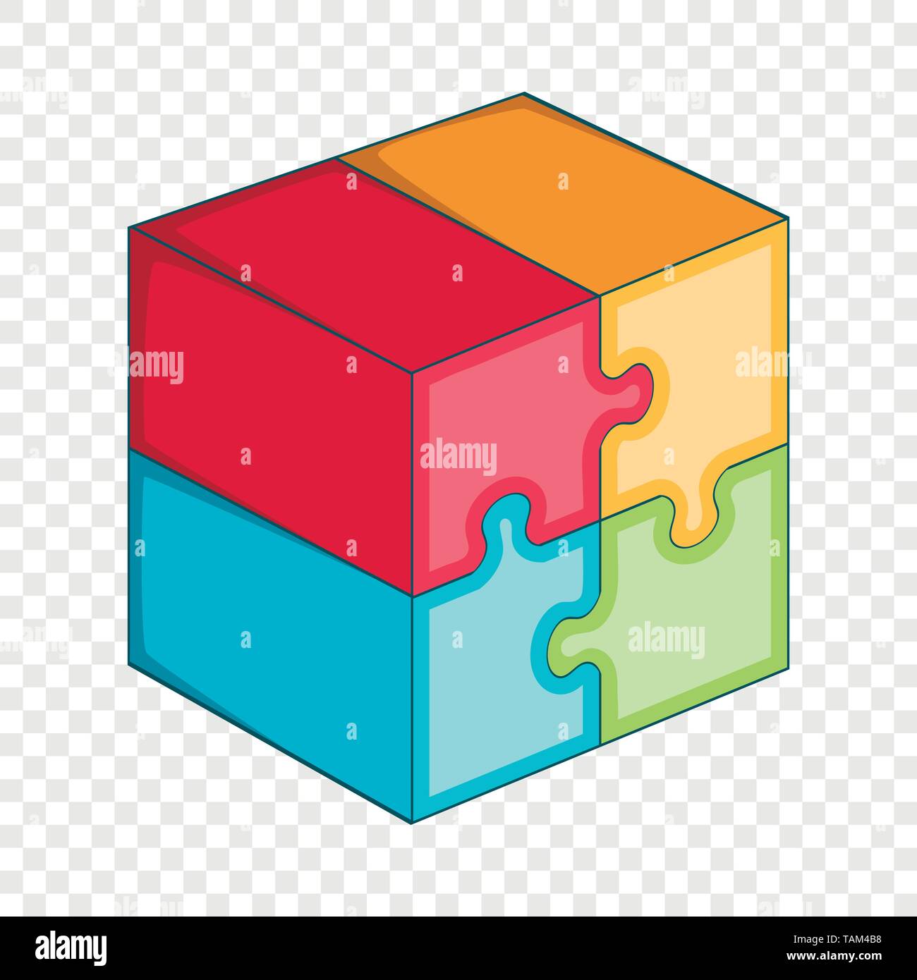 Puzzle cube icon, cartoon style Stock Vector Image & Art - Alamy