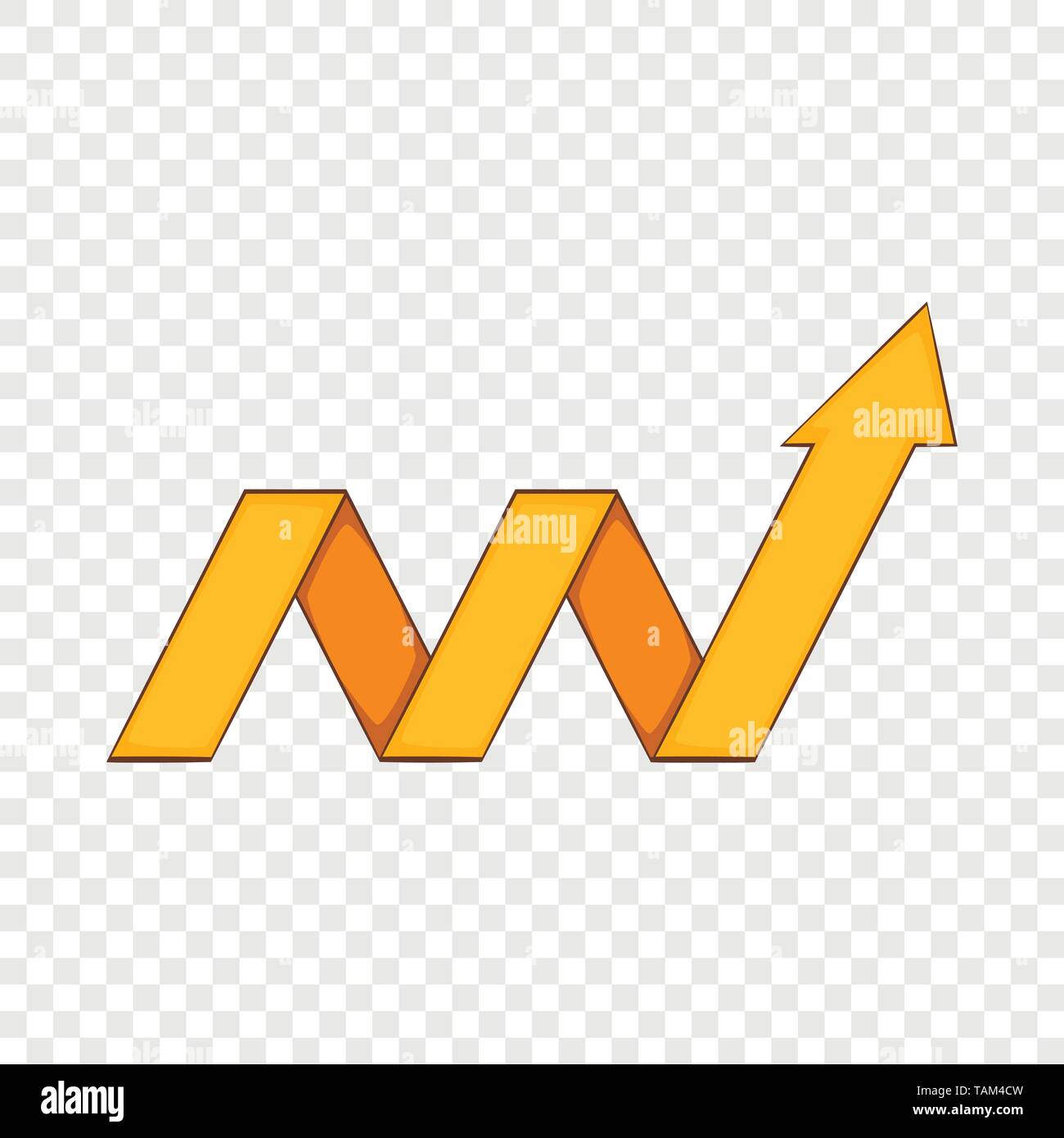 Yellow growth arrow chart icon, cartoon style Stock Vector Image & Art ...