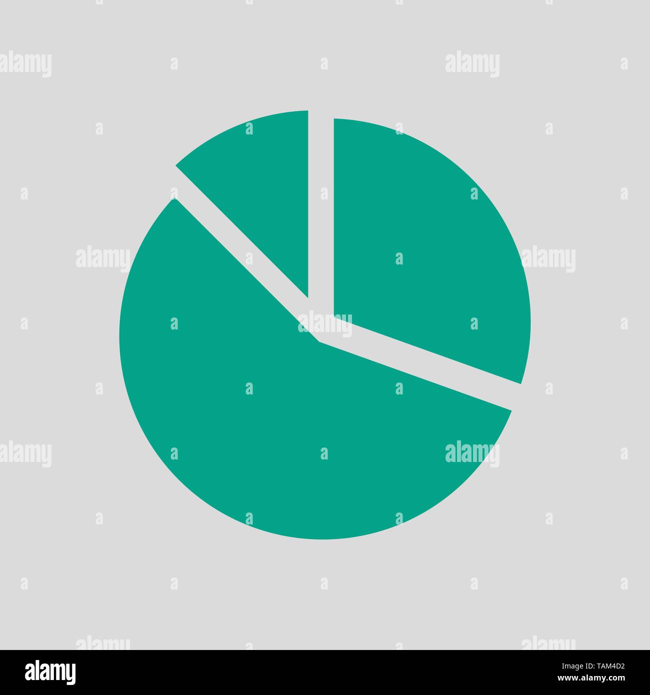 Pie Chart Icon. Green on Gray Background. Vector Illustration Stock ...