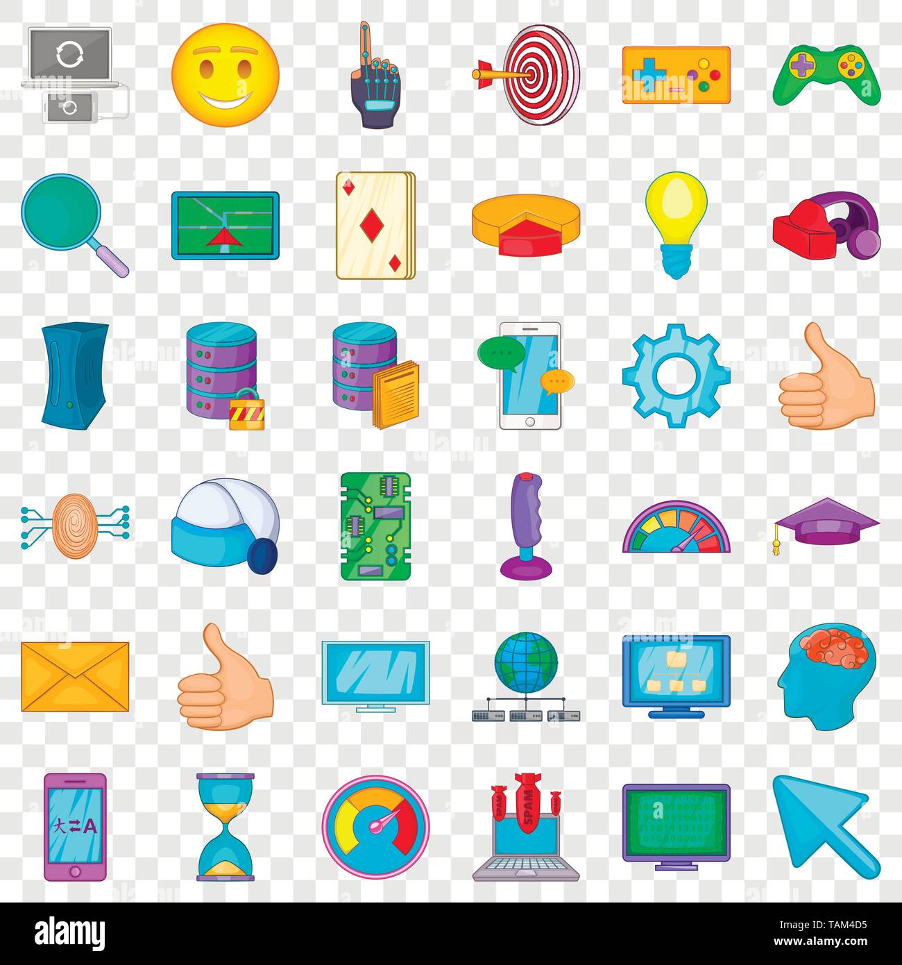 Playing card icons set, cartoon style Stock Vector Image & Art - Alamy