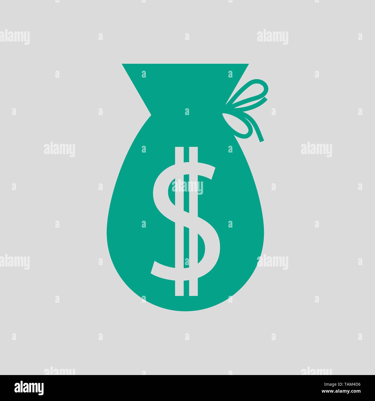 Money Bag Icon. Green on Gray Background. Vector Illustration Stock ...