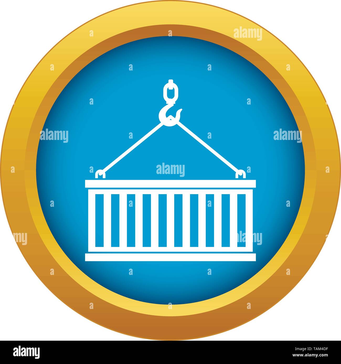 Crane hook lifts container icon blue vector isolated Stock Vector Image ...