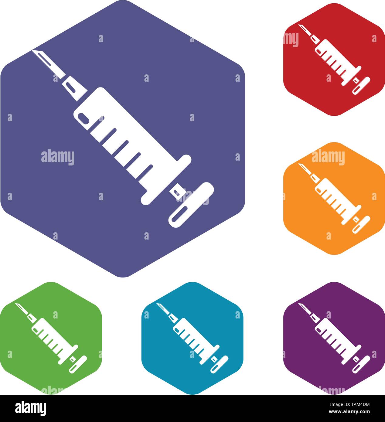 Syringe icons vector hexahedron Stock Vector Image & Art - Alamy