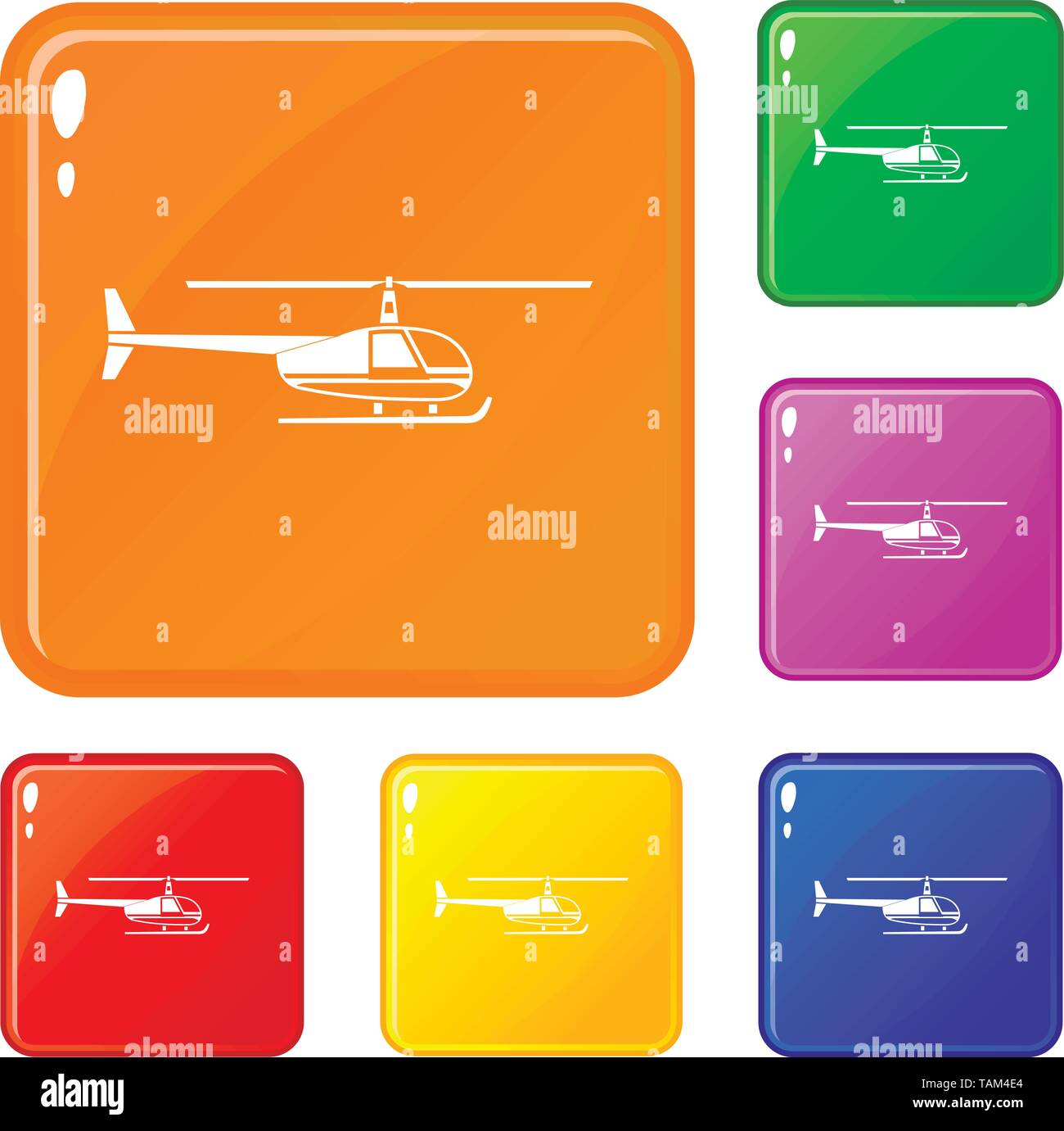 Helicopter icons set vector color Stock Vector Image & Art - Alamy