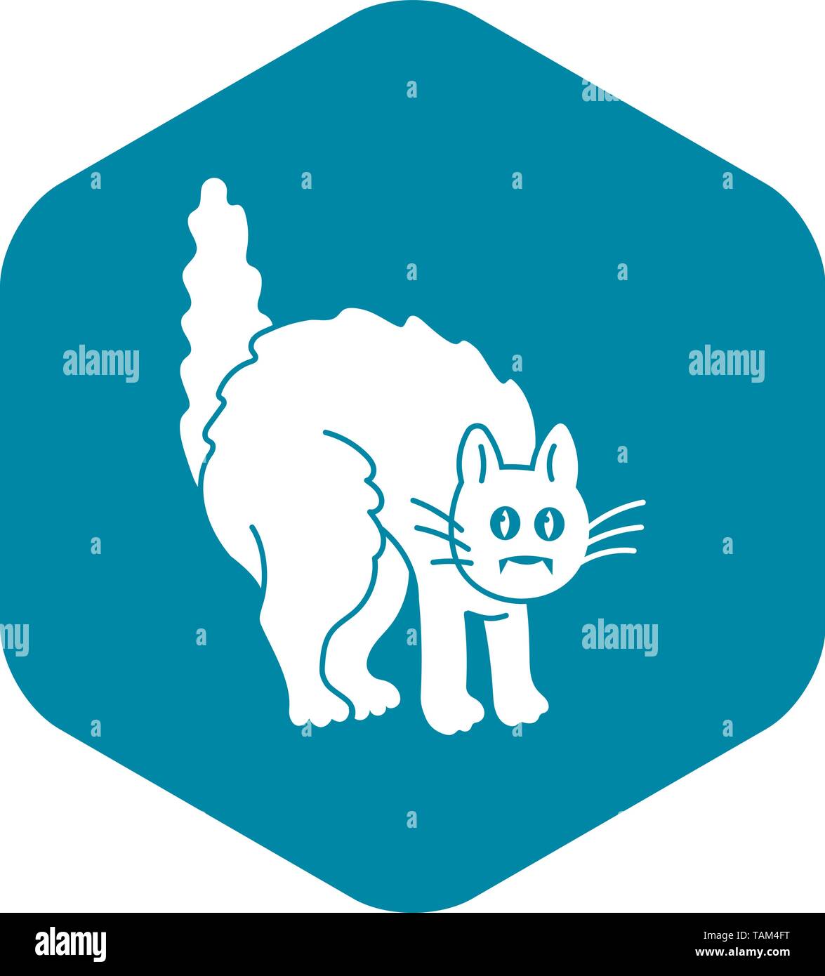 Scary black cat icon, simple style Stock Vector Image & Art - Alamy