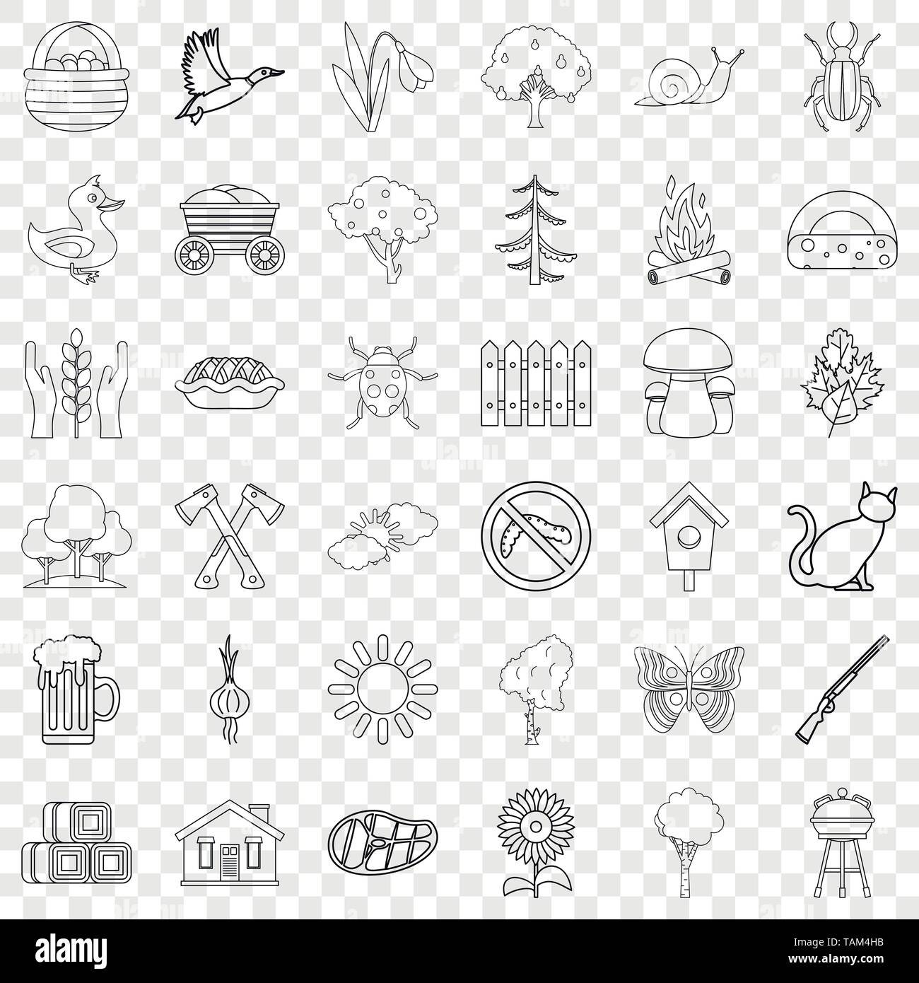Region icons set, outline style Stock Vector Image & Art - Alamy