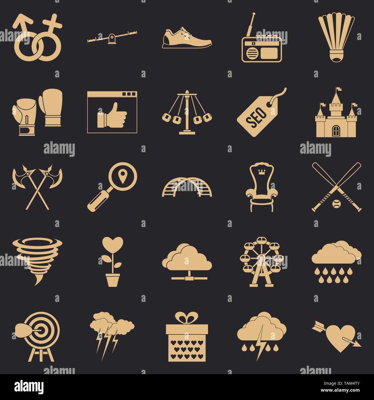 Reference icons set, simple style Stock Vector Image & Art - Alamy