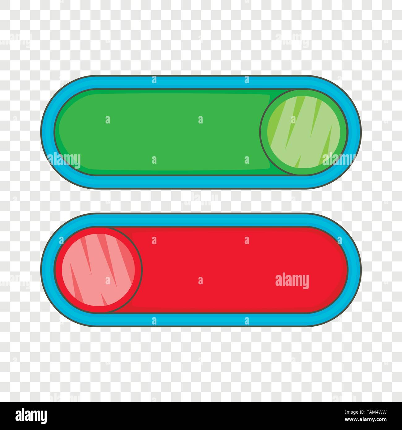 Green and red buttons icon, cartoon style Stock Vector Image & Art - Alamy