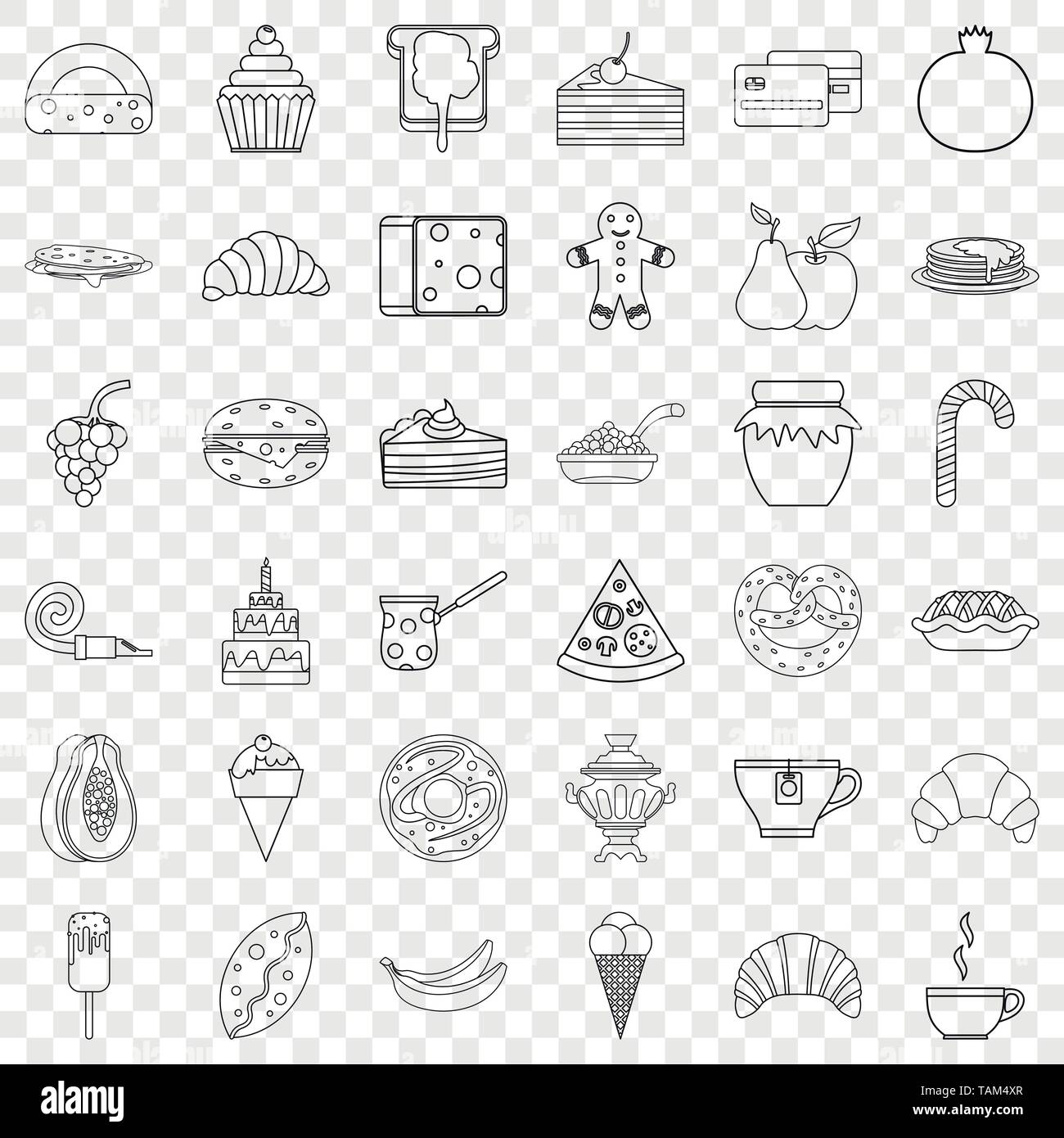 Pastry shop icons set, outline style Stock Vector Image & Art - Alamy