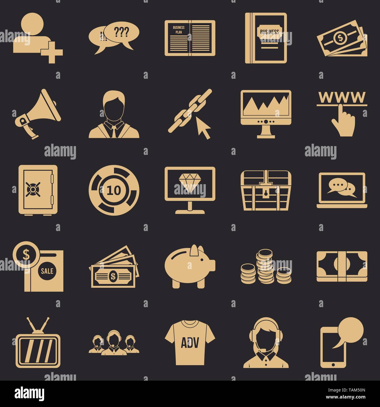 Viral video icons set, simple style Stock Vector Image & Art - Alamy