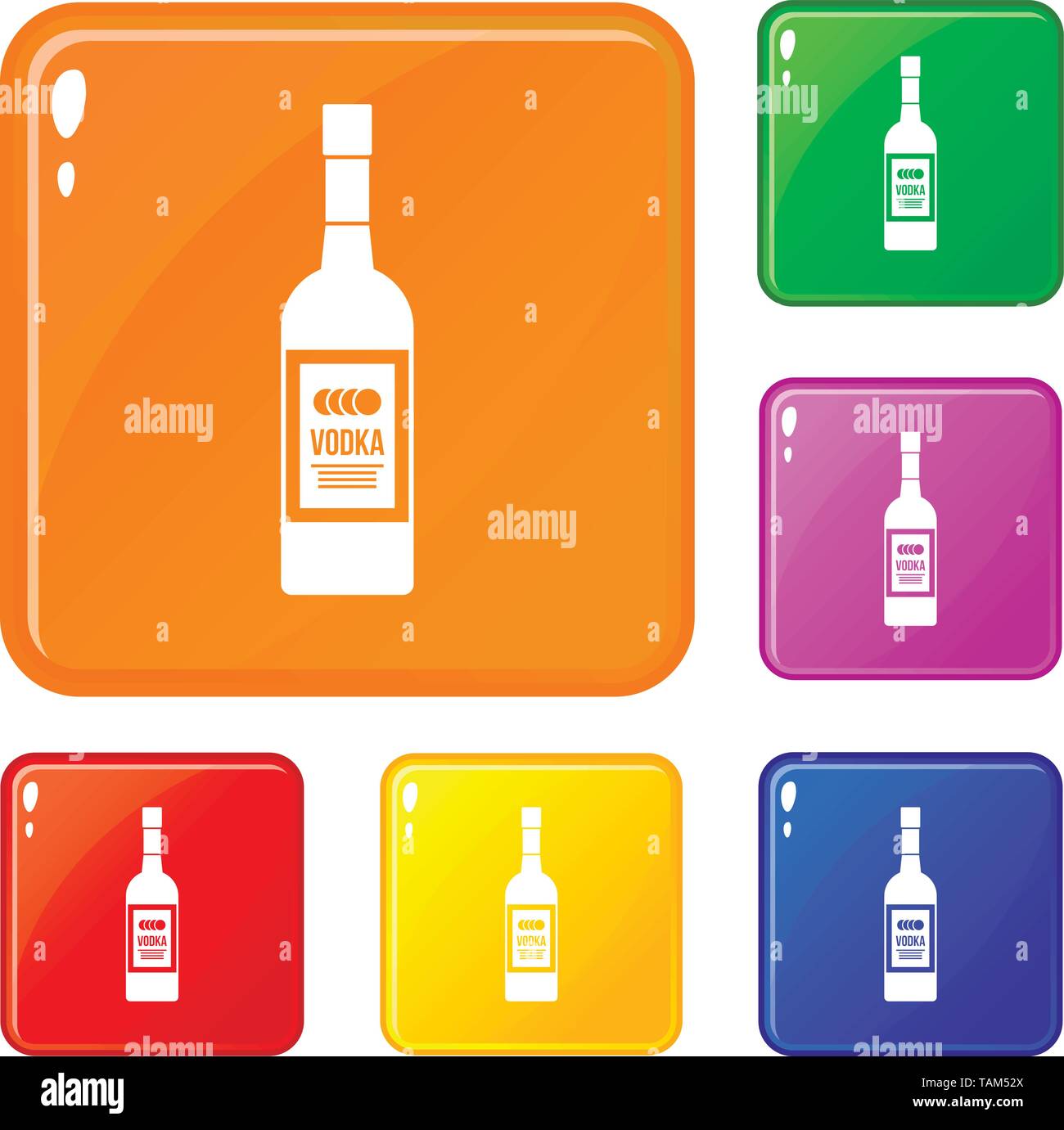 Bottle of vodka icons set vector color Stock Vector Image & Art - Alamy