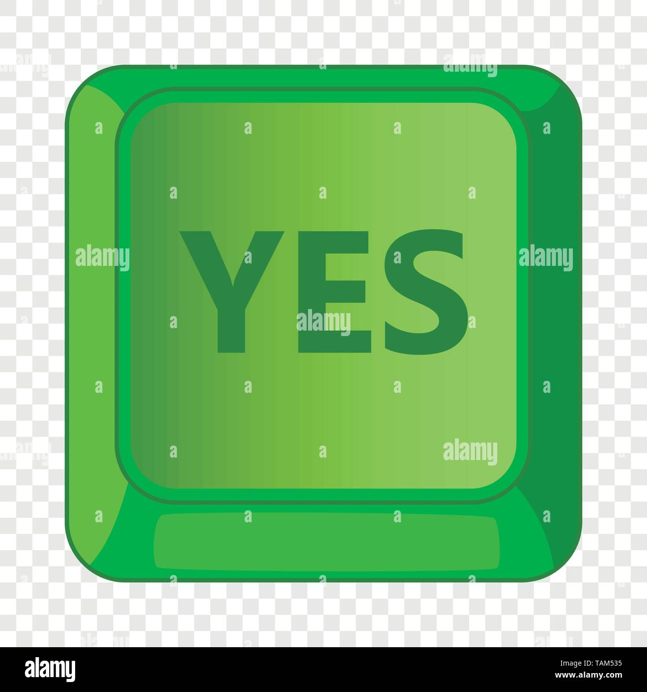 Yes green button icon, cartoon style Stock Vector Image & Art - Alamy