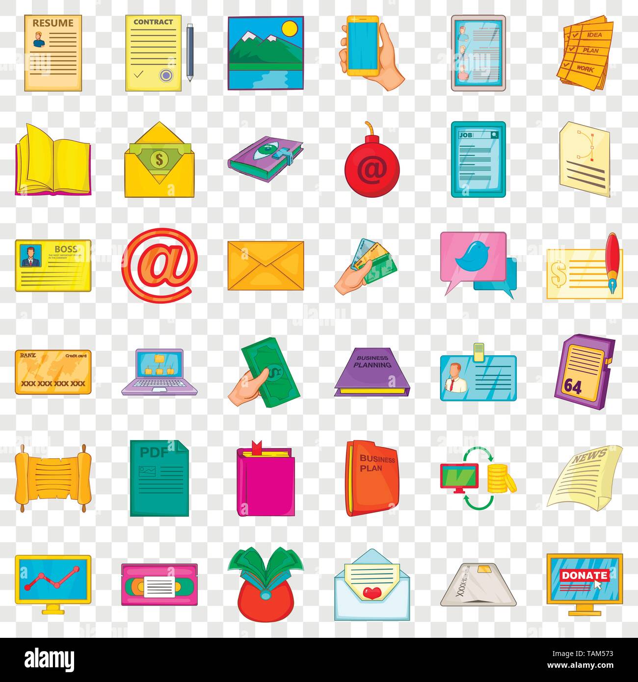 Folder icons set, cartoon style Stock Vector Image & Art - Alamy