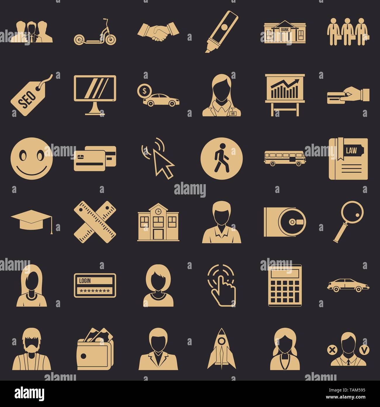 Working icons set, simple style Stock Vector Image & Art - Alamy