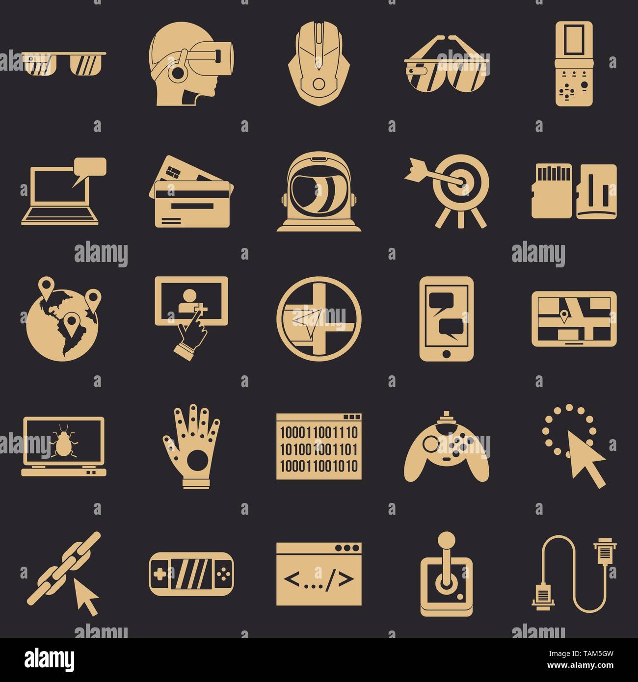 VR icons set, simple style Stock Vector Image & Art - Alamy