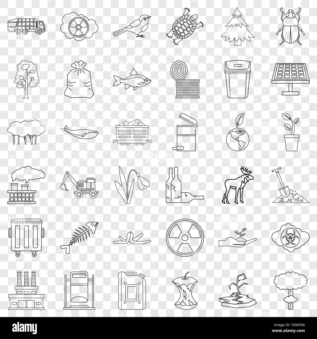 Poison icons set, outline style Stock Vector Image & Art - Alamy