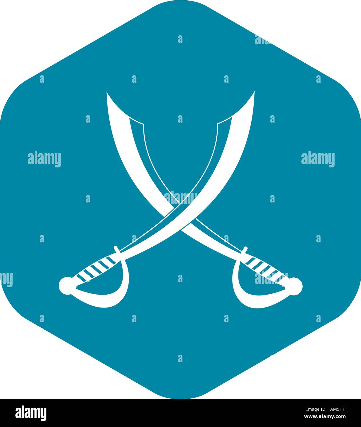 Crossed sabers icon, simple style Stock Vector Image & Art - Alamy