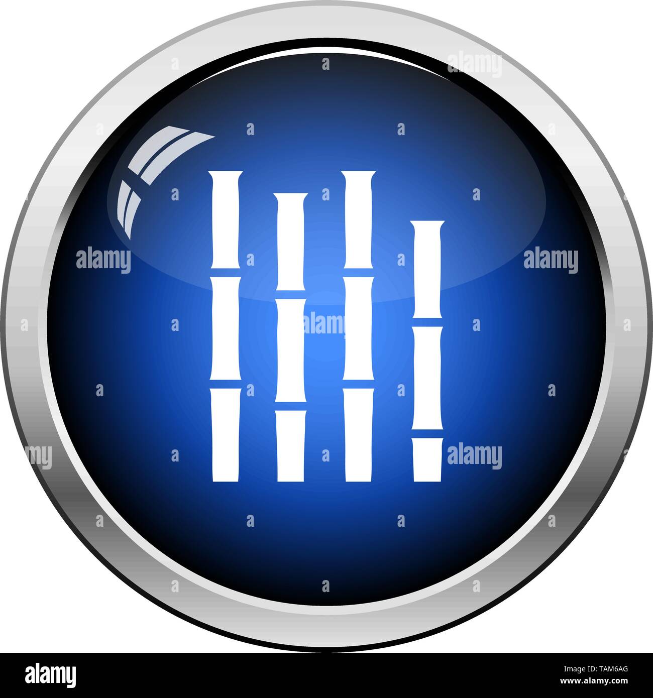Bamboo Branches Icon. Glossy Button Design. Vector Illustration Stock ...