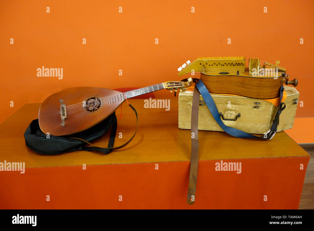 old musical instrument or old string musical instrument or zanfona ...