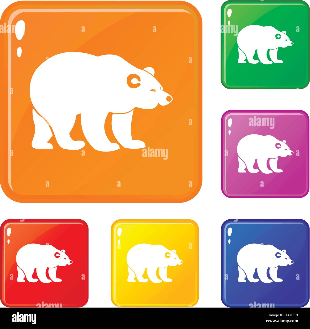 Bear icons set vector color Stock Vector Image & Art - Alamy