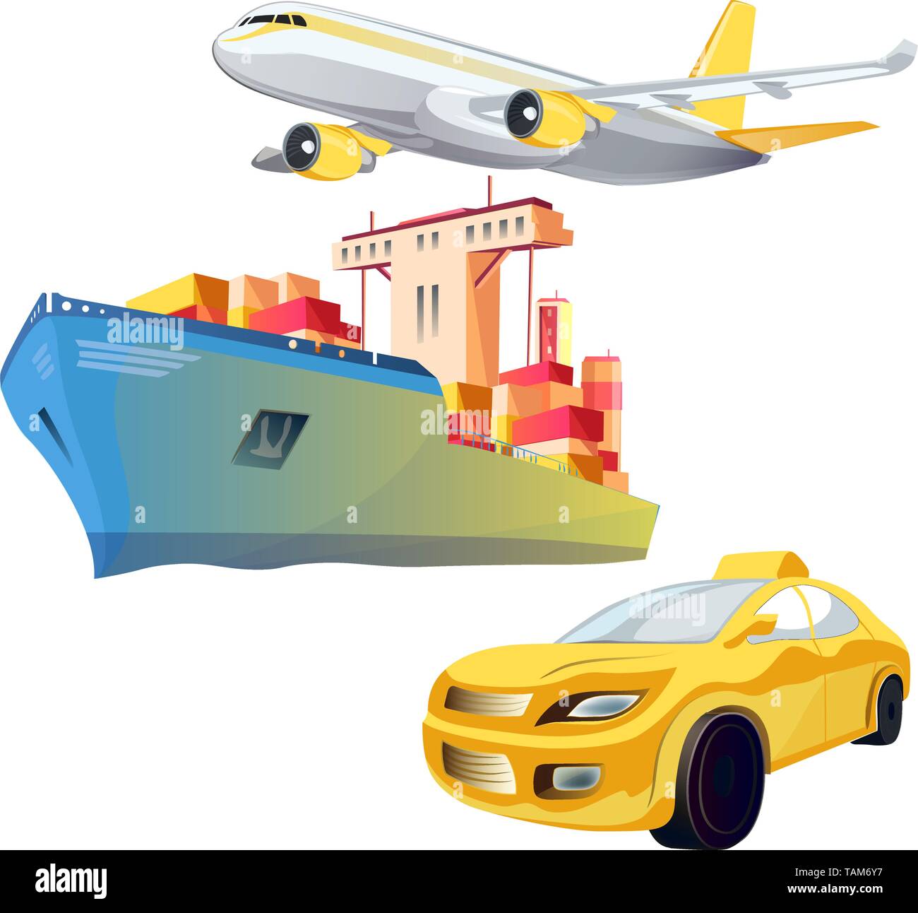 Vector Transport logistics and transportation. Global courier delivery ...