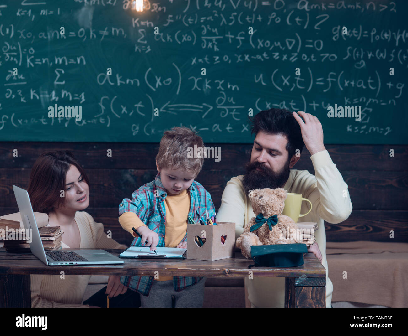 Learning at home and education. Learning at home with family love ...