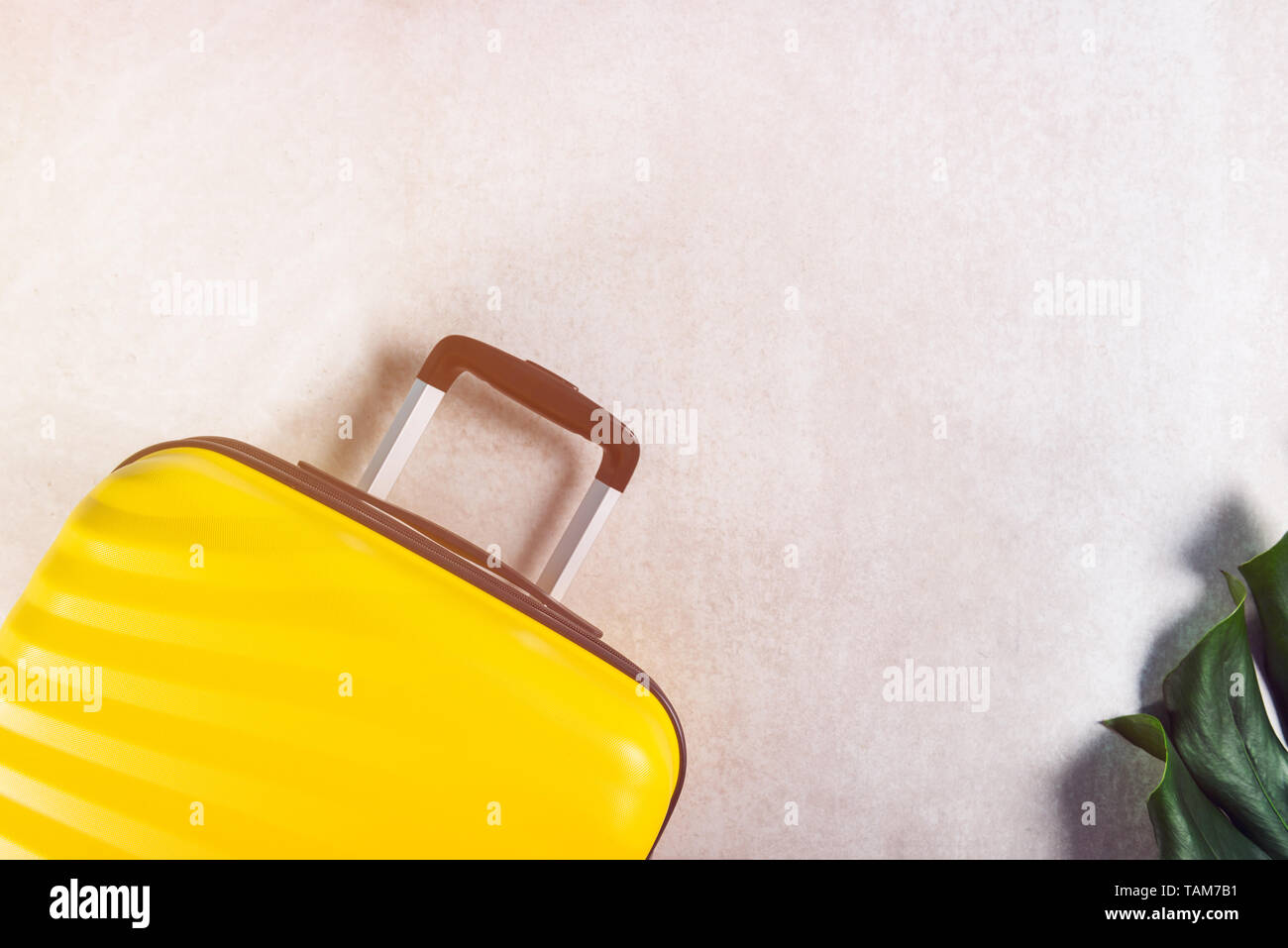 Bright and stylish cabin size suitcase flat lay. Easy travel with ...