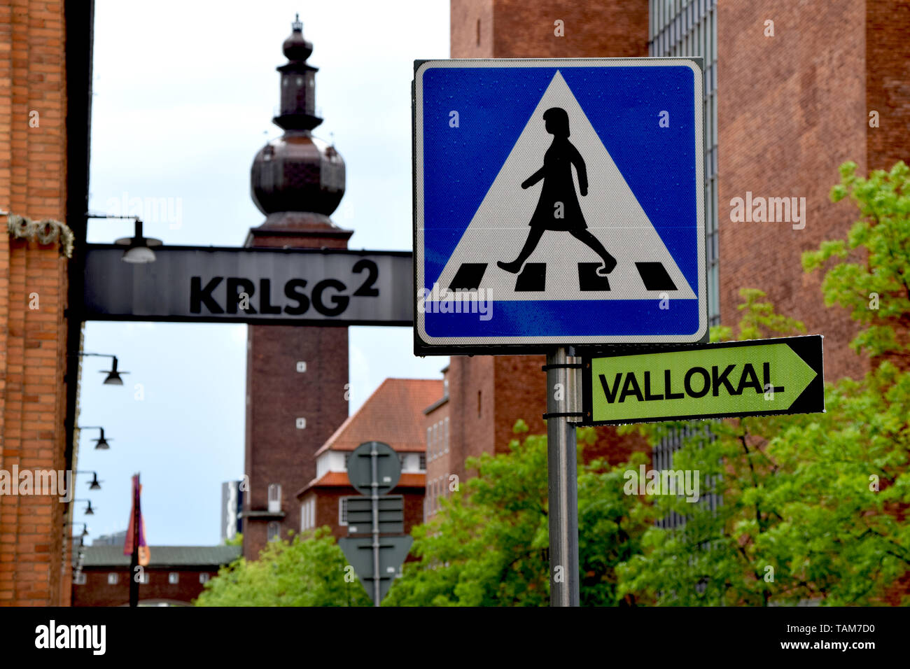 Swedish pedestrian crossing sign hi-res stock photography and images ...