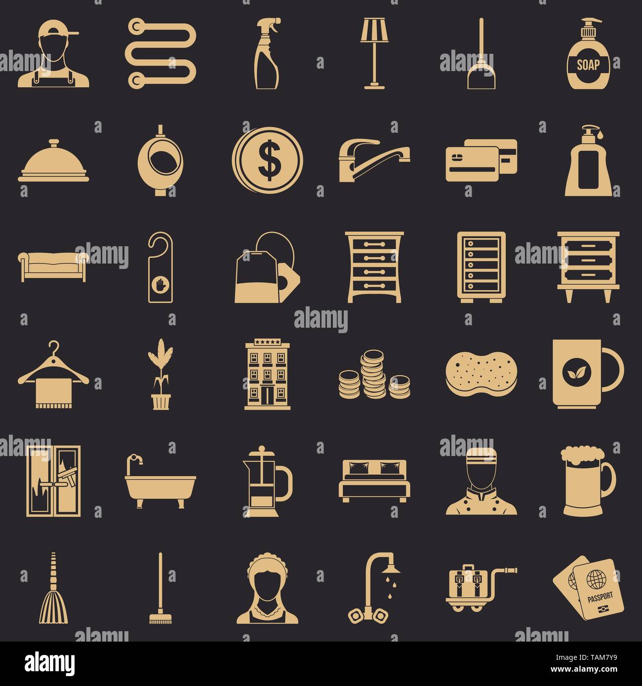 Rest icons set, simple style Stock Vector Image & Art - Alamy