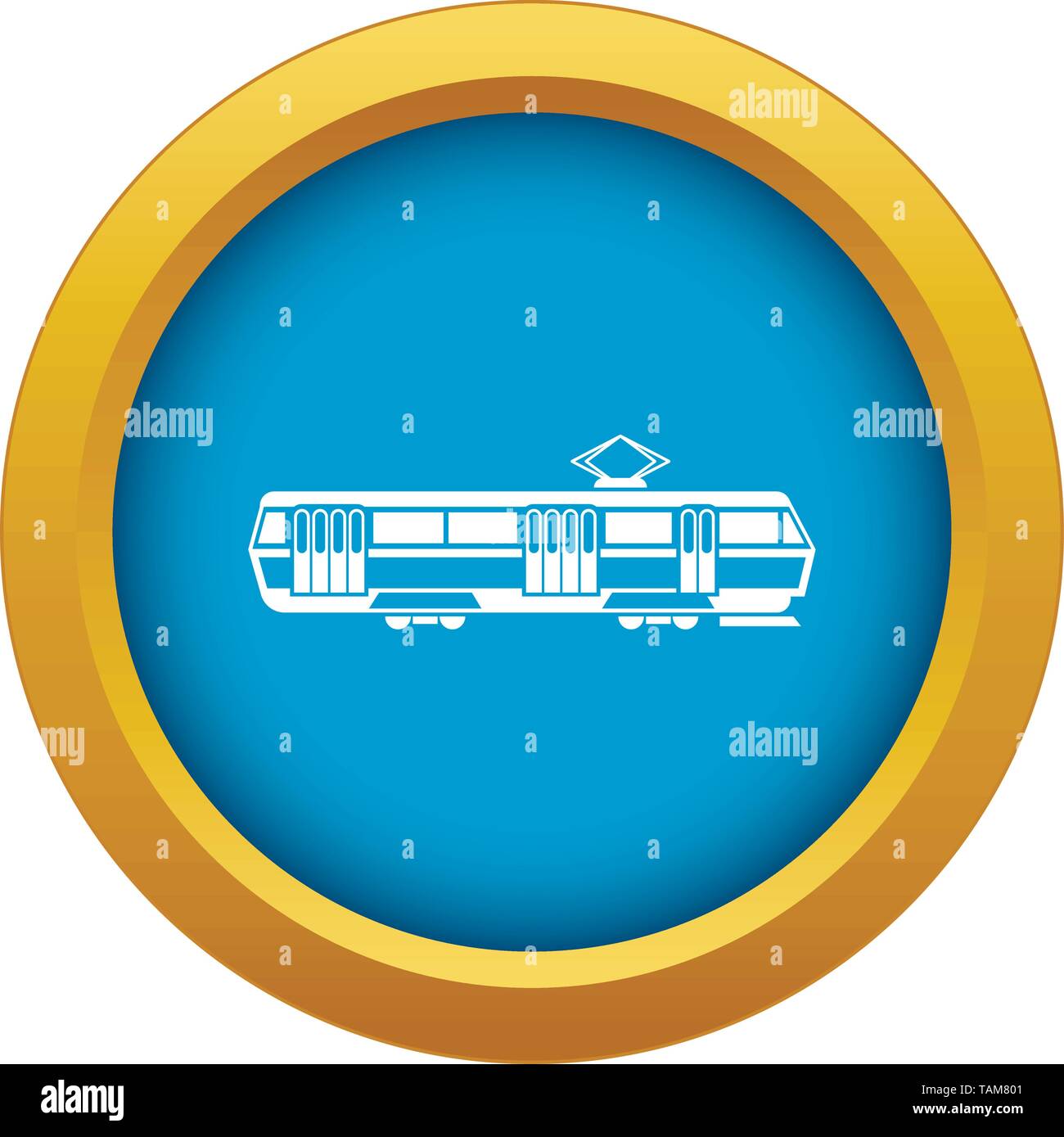Tram icon blue vector isolated Stock Vector Image & Art - Alamy