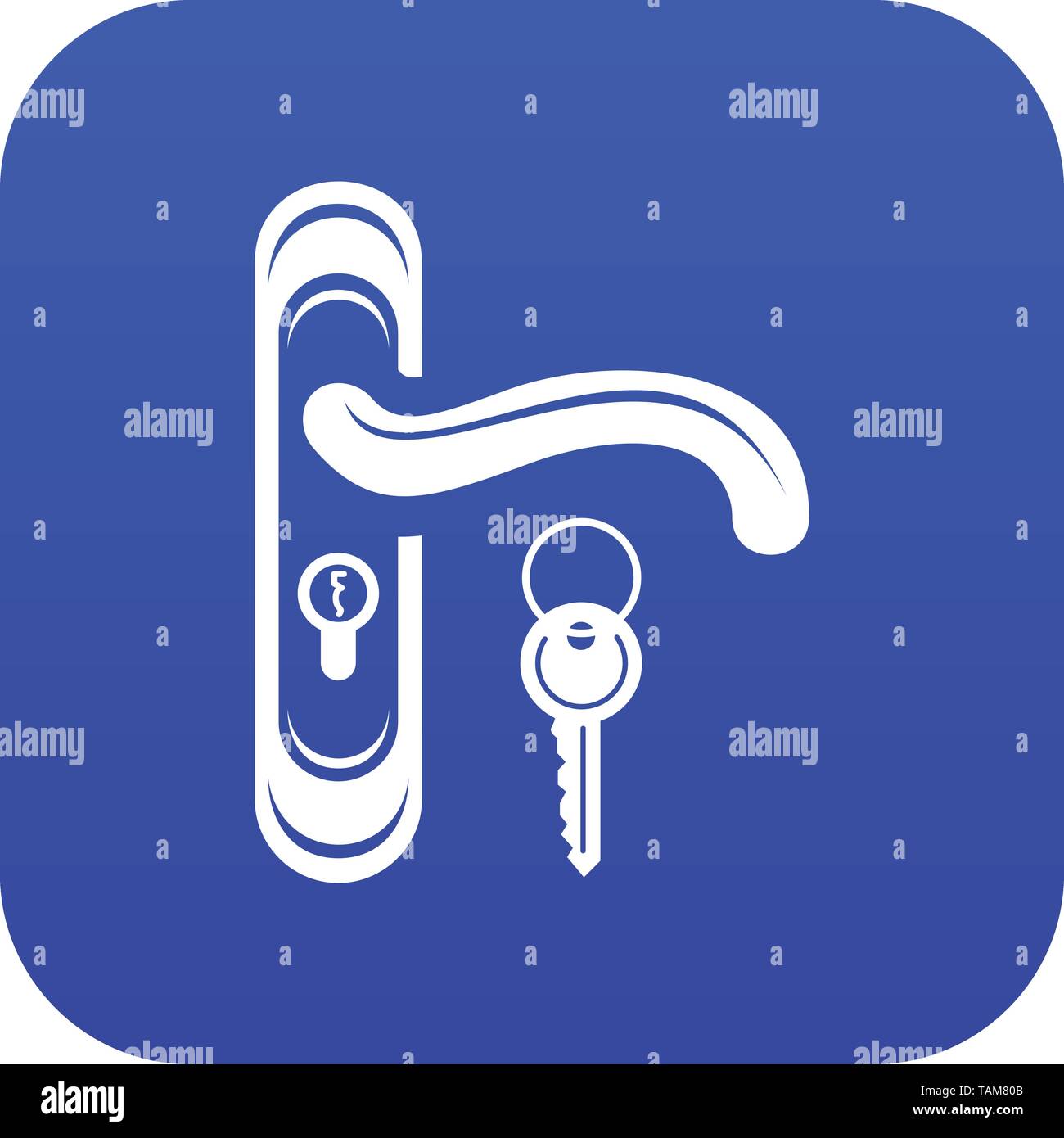 Door handle and key icon blue vector Stock Vector Image & Art - Alamy