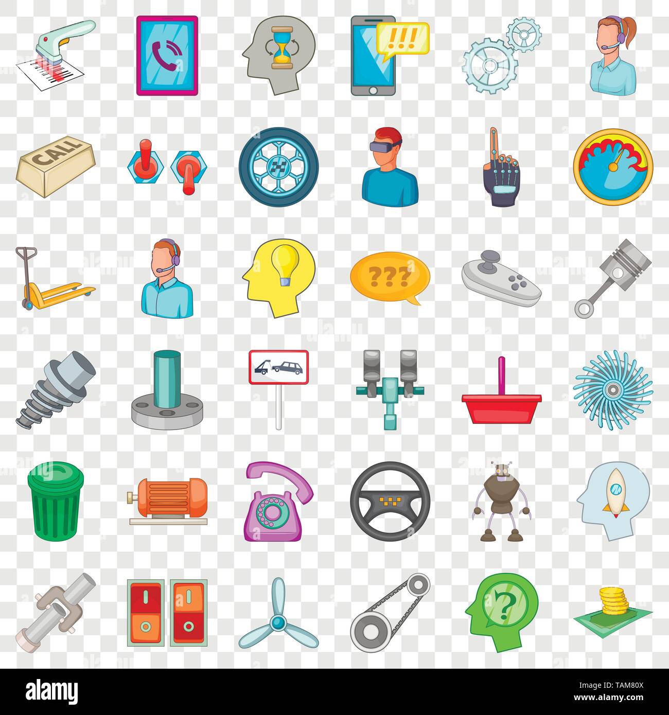 Technical support icons set, cartoon style Stock Vector Image & Art - Alamy