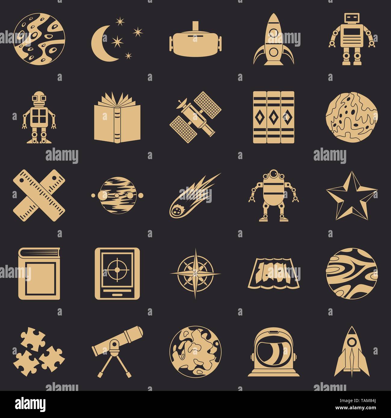 Astronomy icons set, simple style Stock Vector Image & Art - Alamy
