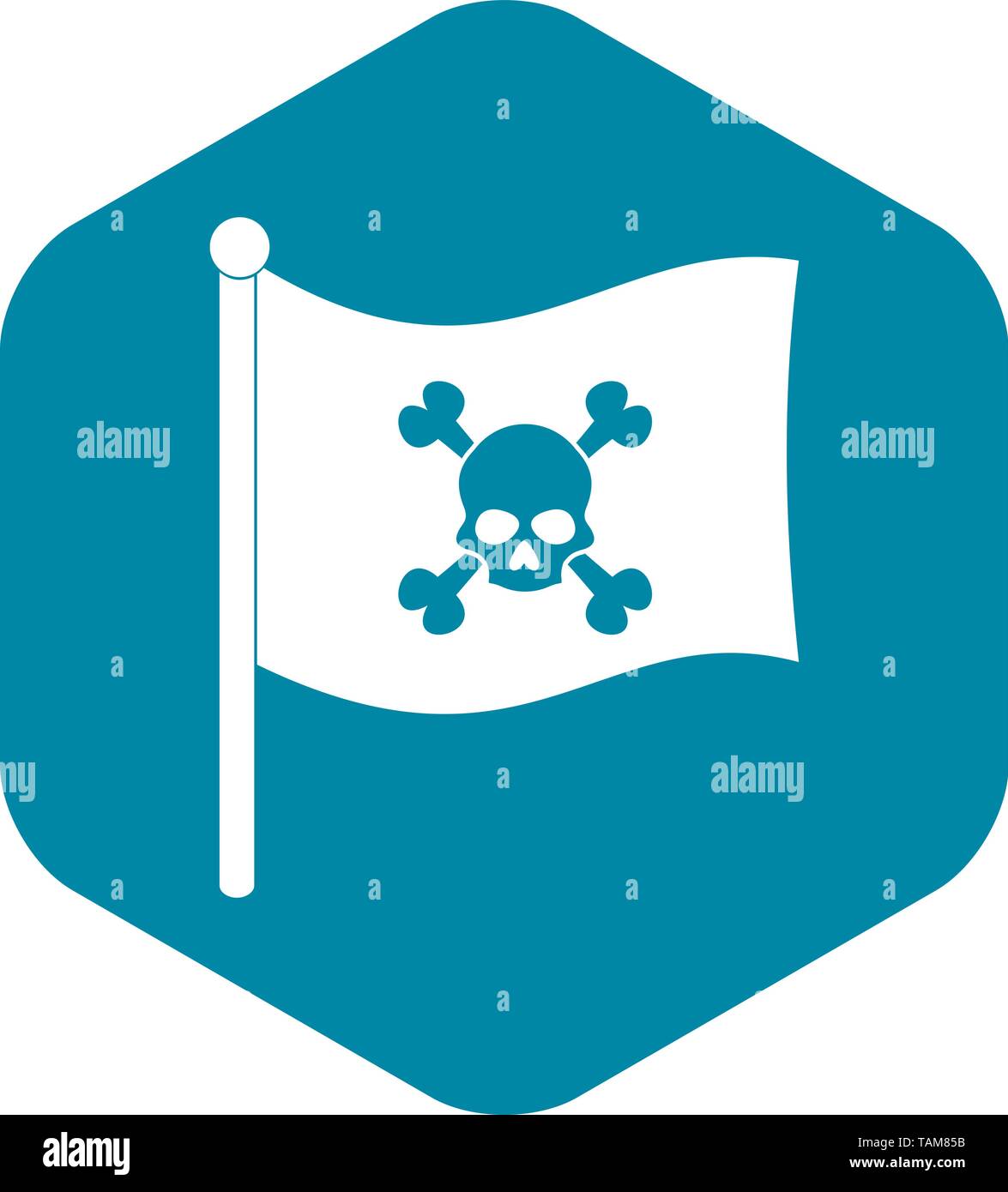 Pirate flag icon, simple style Stock Vector Image & Art - Alamy