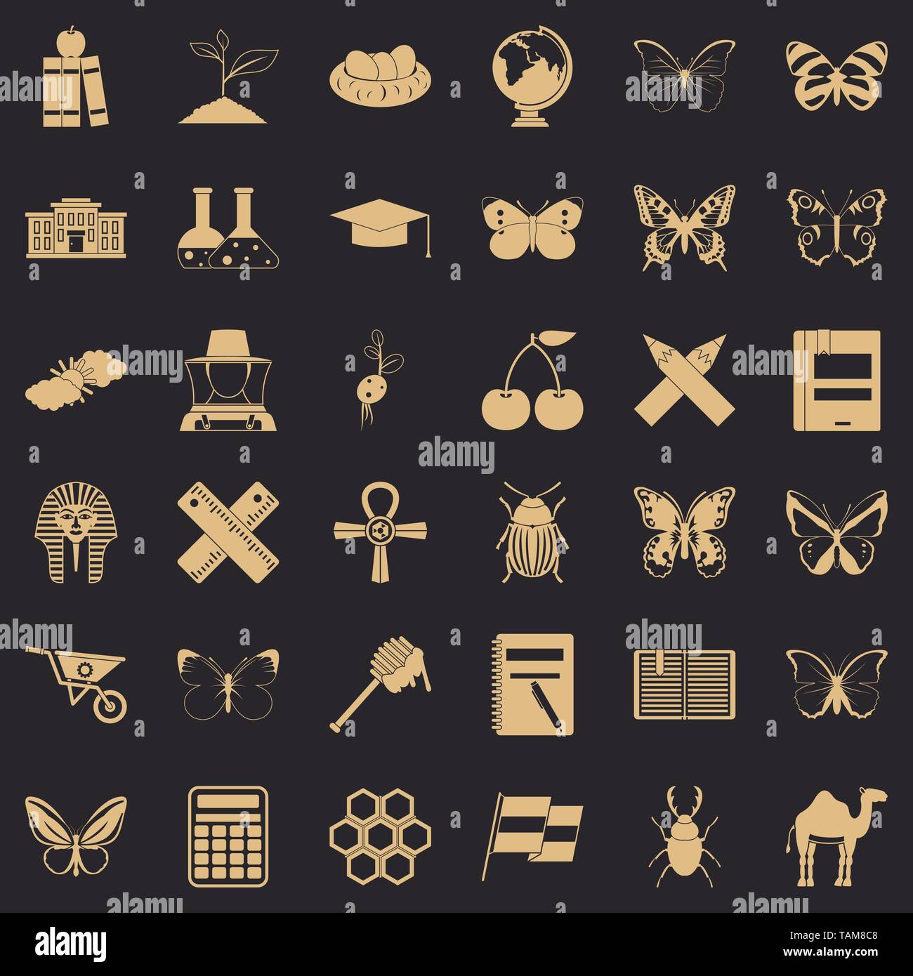 Insect wing icons set, simple style Stock Vector Image & Art - Alamy