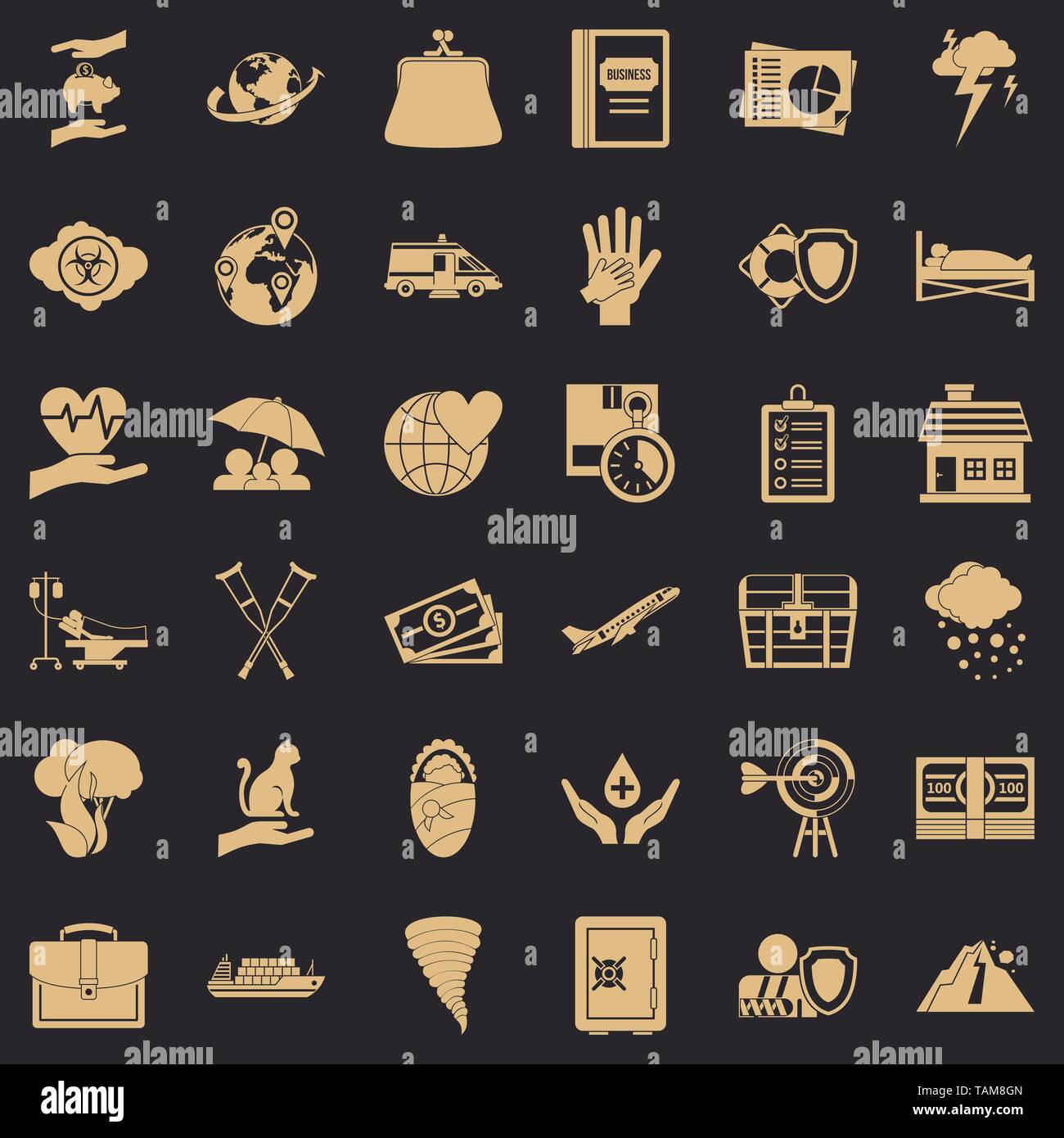 Protection icons set, simple style Stock Vector Image & Art - Alamy