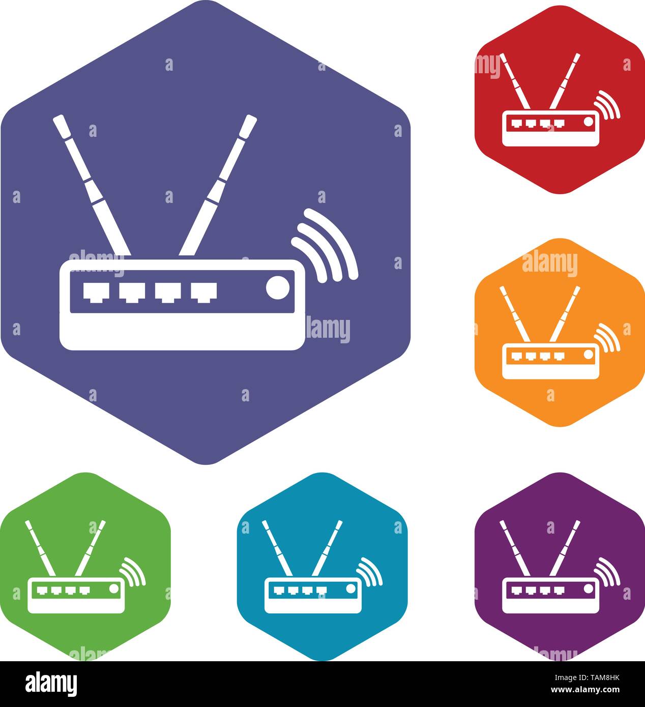 Router icons vector hexahedron Stock Vector Image & Art - Alamy