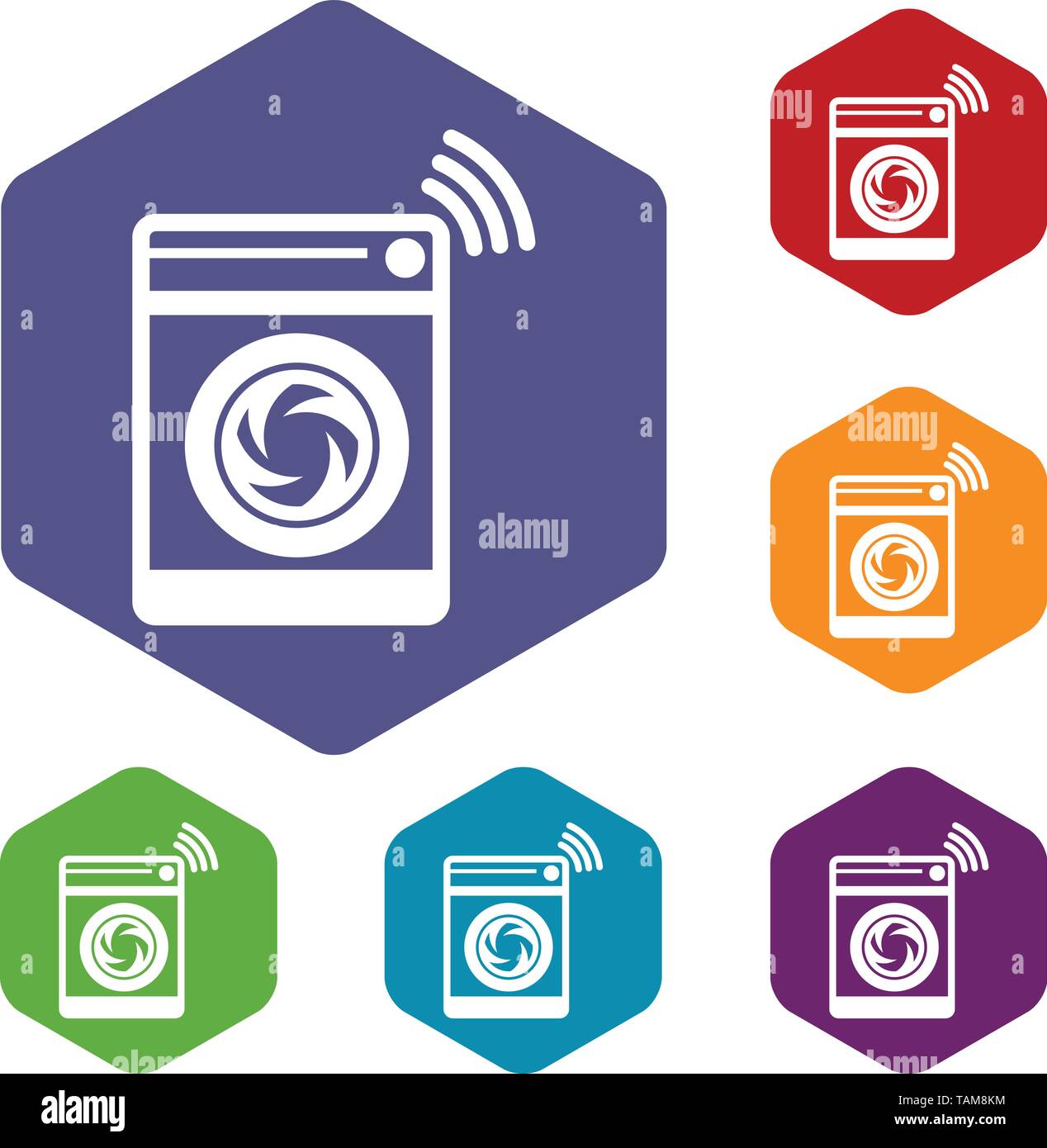 Washing machine icons vector hexahedron Stock Vector Image & Art - Alamy