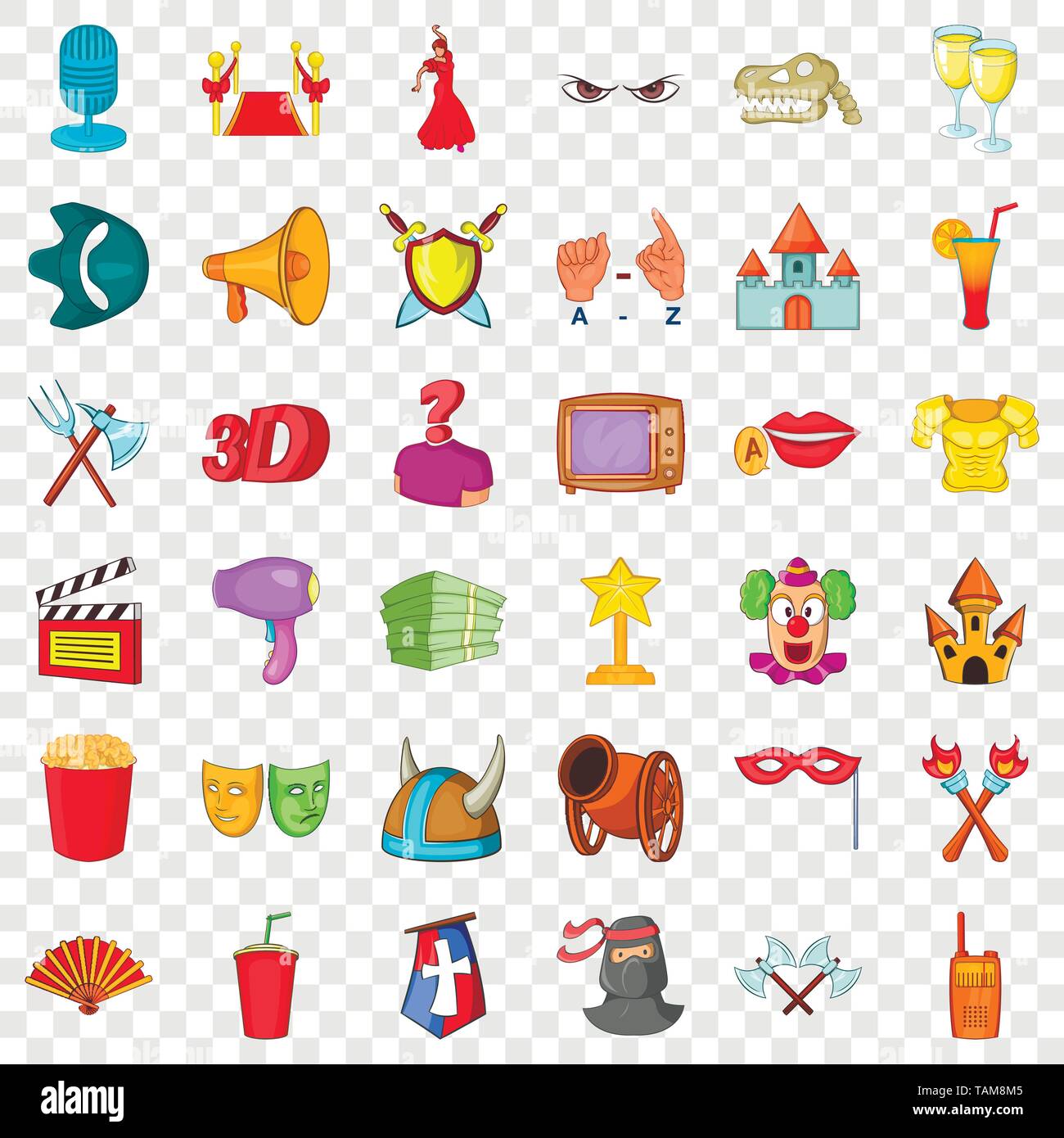 Theatre icons set, cartoon style Stock Vector Image & Art - Alamy